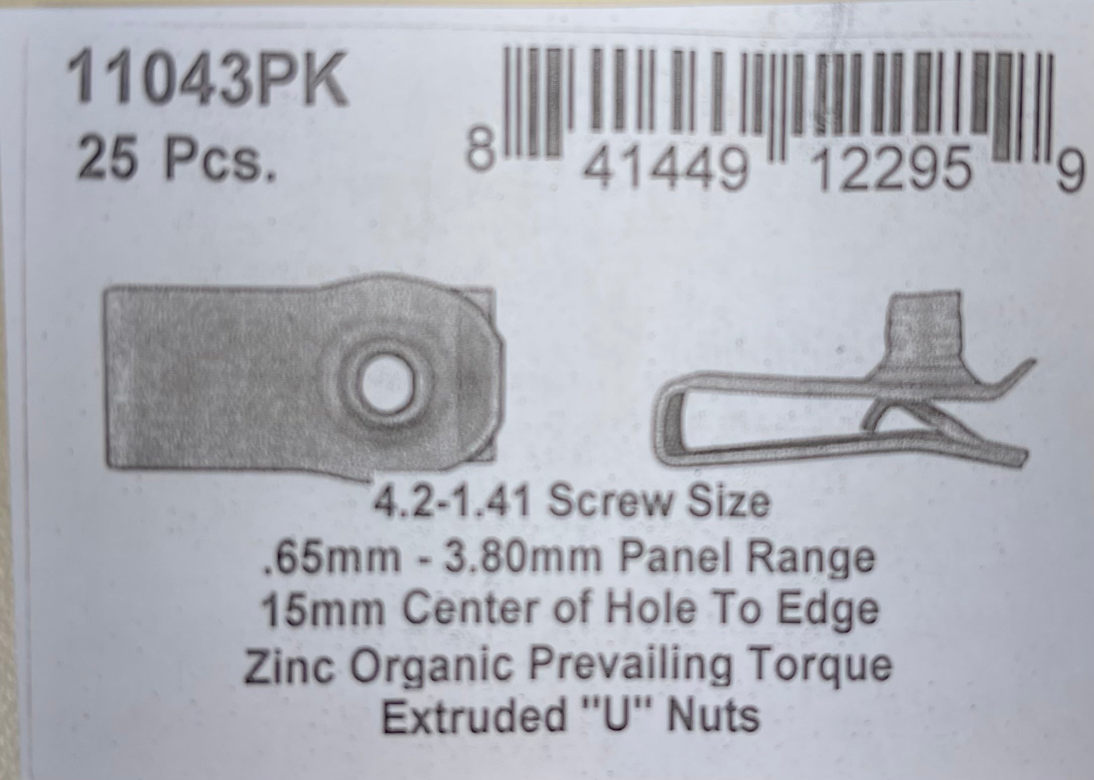 11043PK Zinc Organic Extruded "U" Nuts DISCO Automotive Hardware – JK ...